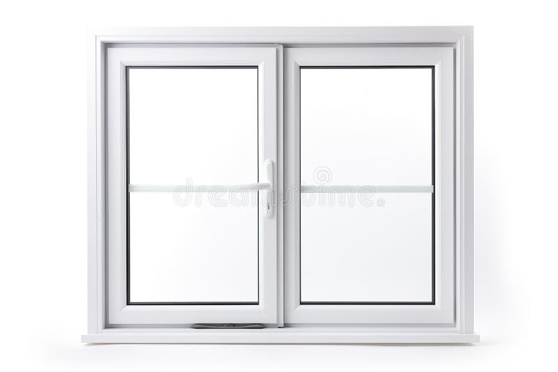 Modern White Window Frame Isolated on White Background Stock ...
