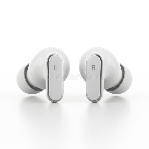 Modern White Wireless Earbuds with Left and Right Indicators for ...