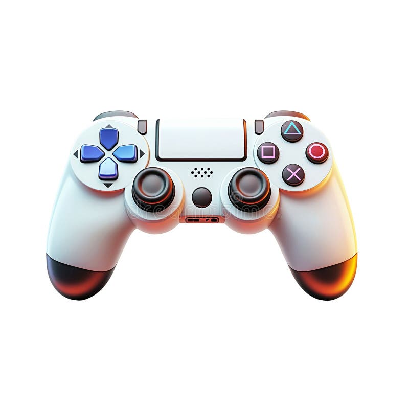 Modern White Wireless Gamepad Controller Design 3d Play Gamer Video ...