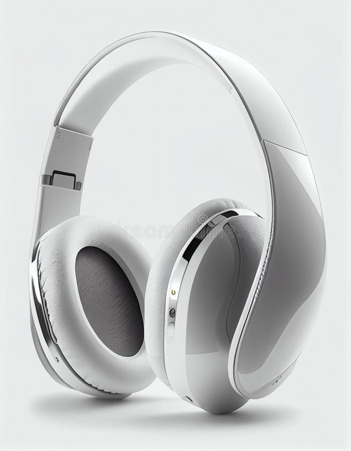 Modern White Wireless Head Phone Isolated on White Background, Created ...