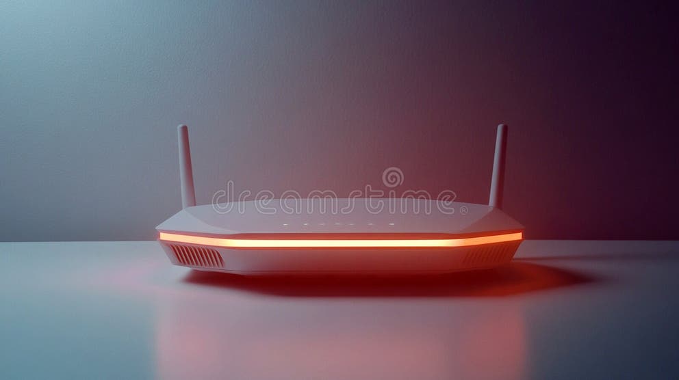 Modern Wireless Router Device Network Technology Internet Digital White ...