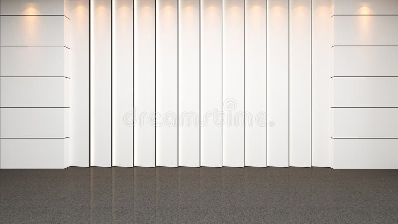Modern White Wooden Panel Wall Decor Design 3d Rendering Stock ...