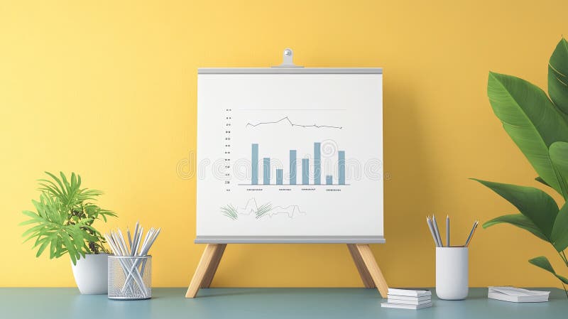 A Modern Whiteboard with Clean Financial Projections Styled in a ...