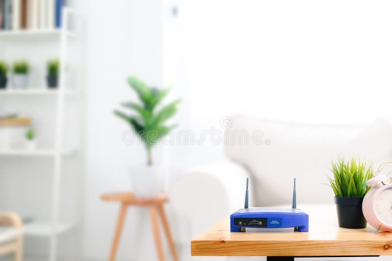 Modern Wi-fi Router on Light Table in Room Stock Image - Image of home ...