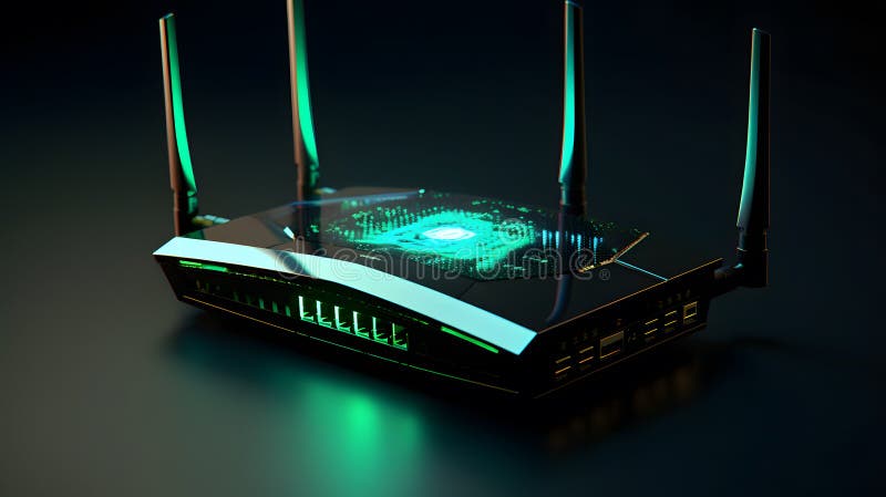 Modern Wi-fi Router. Neural Network AI Generated Stock Image - Image of ...