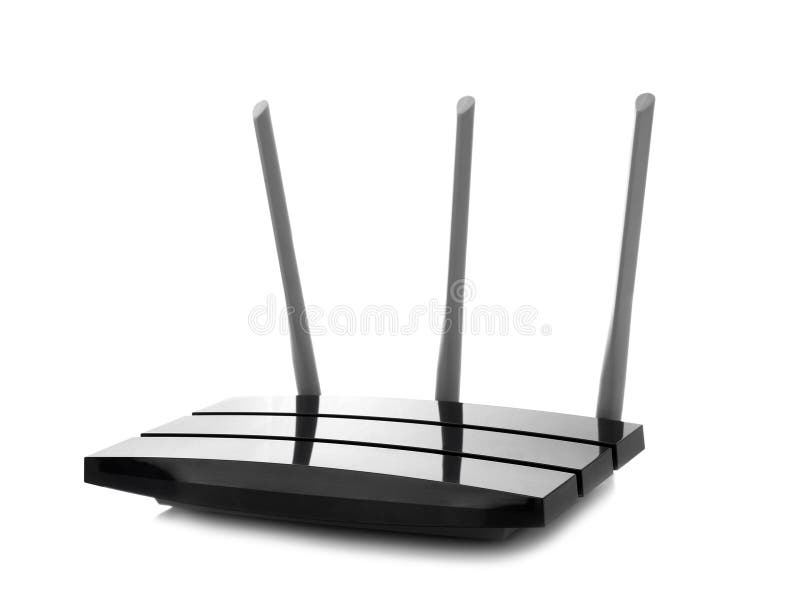 Modern Wi-fi Router on White Background Stock Image - Image of antenna ...