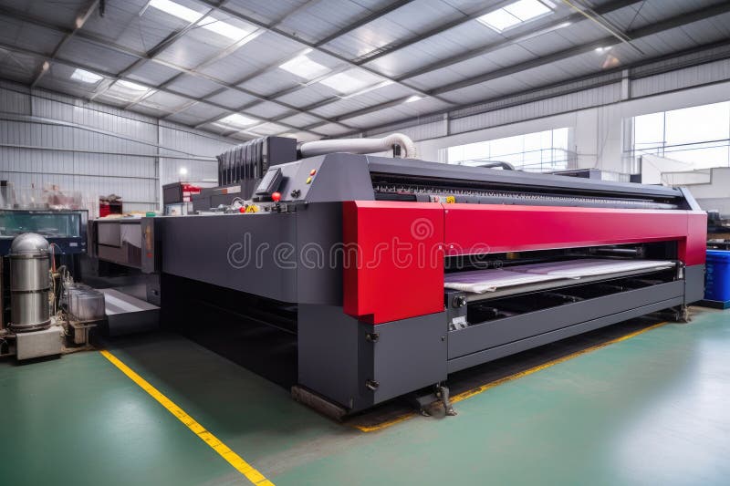 Modern Wide-Format Printer at Work. Stock Illustration - Illustration ...