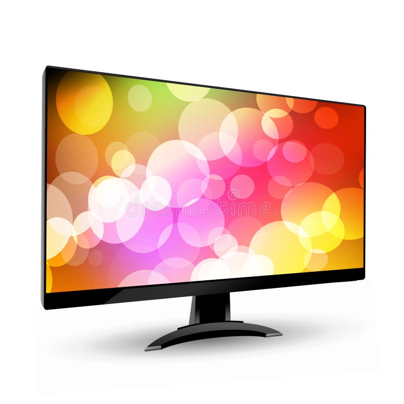 Modern Wide Screen Tv Display 3 on White Stock Vector - Illustration of ...