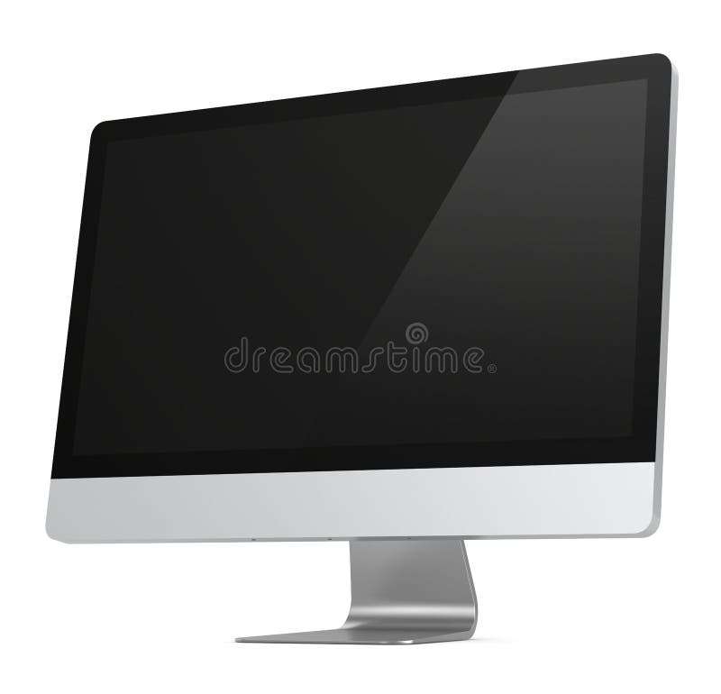 Modern Widescreen Lcd Monitor Stock Illustration - Illustration of ...