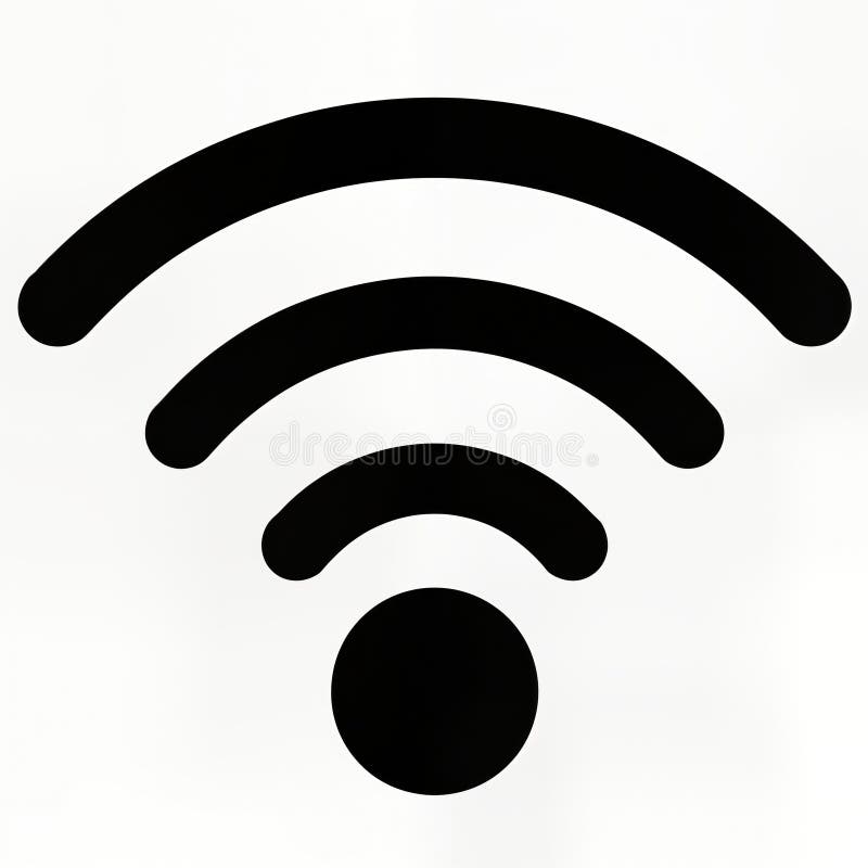 Modern Wifi Icon Shows Wireless Connection. Simple Black Symbol on ...