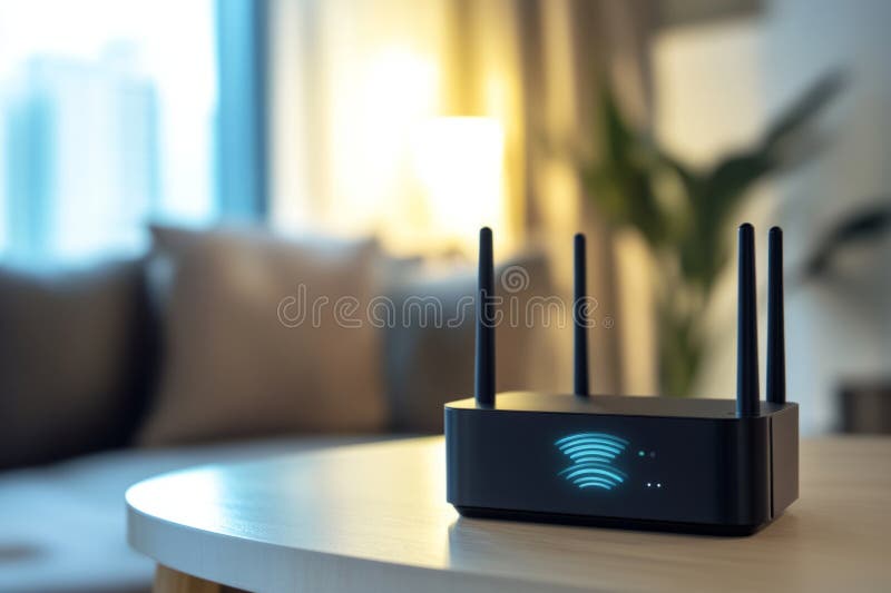 Modern Wifi Router with a Speedometer. Internet Speed Stock Image ...