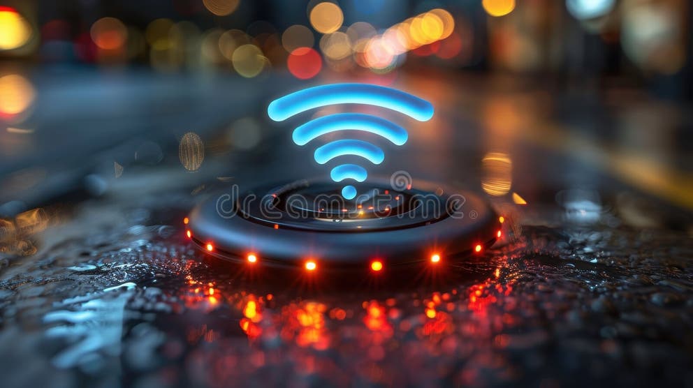 A Modern WiFi Router is on the Table. High-speed Internet Using Wi-Fi ...