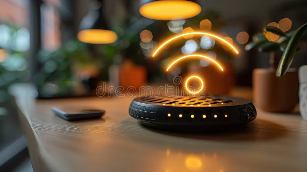 A Modern WiFi Router is on the Table. High-speed Internet Using Wi-Fi ...