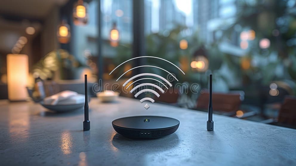 A Modern WiFi Router is on the Table. High-speed Internet Using Wi-Fi ...