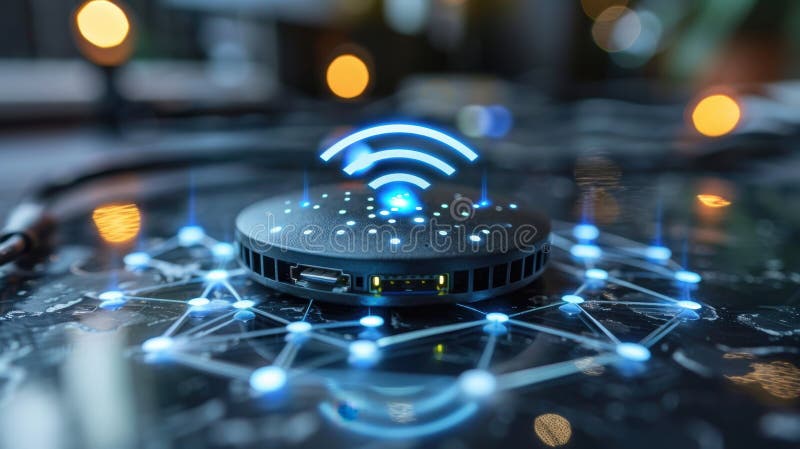 A Modern WiFi Router is on the Table. High-speed Internet Using Wi-Fi ...