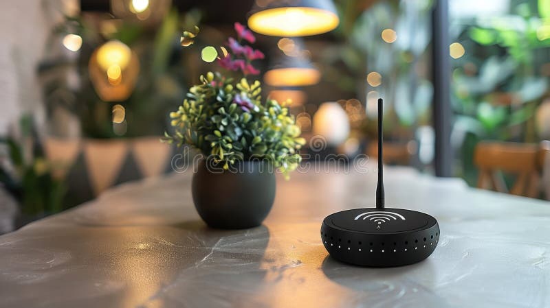 A Modern WiFi Router is on the Table. High-speed Internet Using Wi-Fi ...