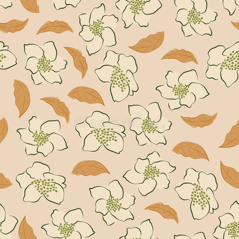 Modern Wild Flowers Seamless Pattern Design. Seamless Pattern with ...