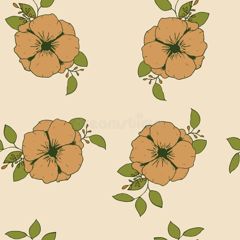 Modern Wild Flowers Seamless Pattern Design. Seamless Pattern with ...
