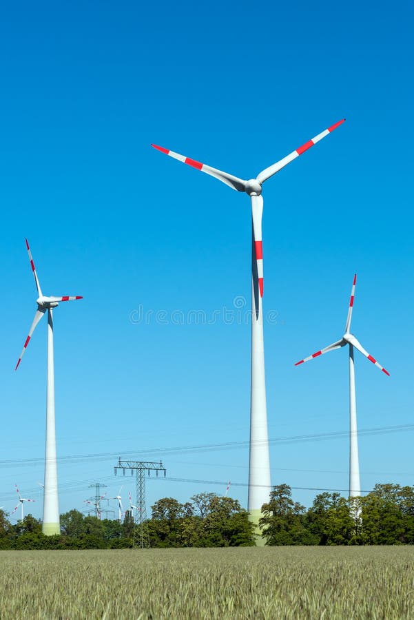 Modern Wind Engines on a Sunny Day Stock Photo - Image of environment ...