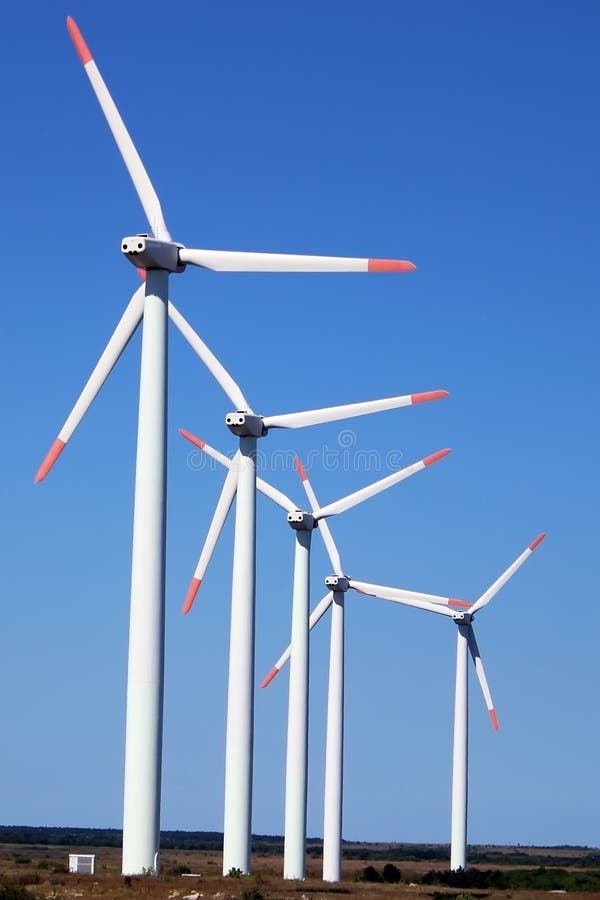 Modern Wind Power Generators Stock Image - Image of electrical ...