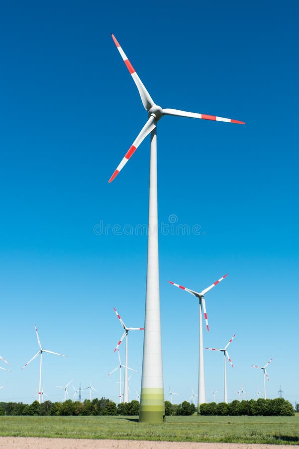 Modern Wind Power Plants in Germany Stock Photo - Image of generation ...