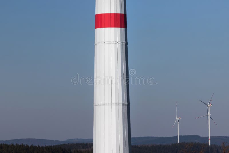 Modern Wind Turbine Column in Front of the Evening Sun Stock Image ...