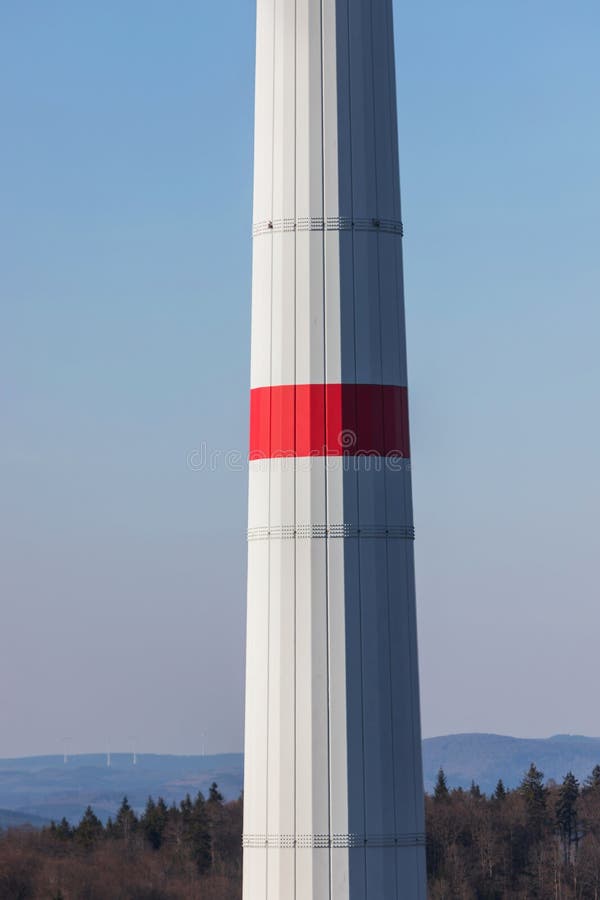 Modern Wind Turbine Column in Front of the Evening Sun Perpendicular ...
