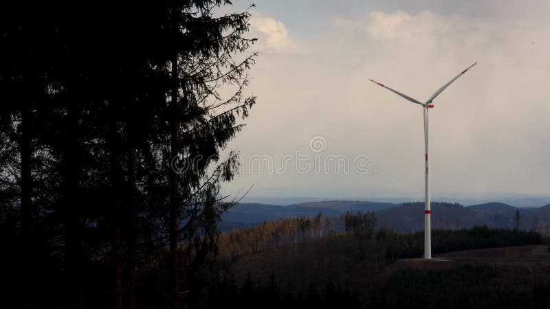 Modern Wind Turbine in an Evening Forest Stock Footage - Video of ...