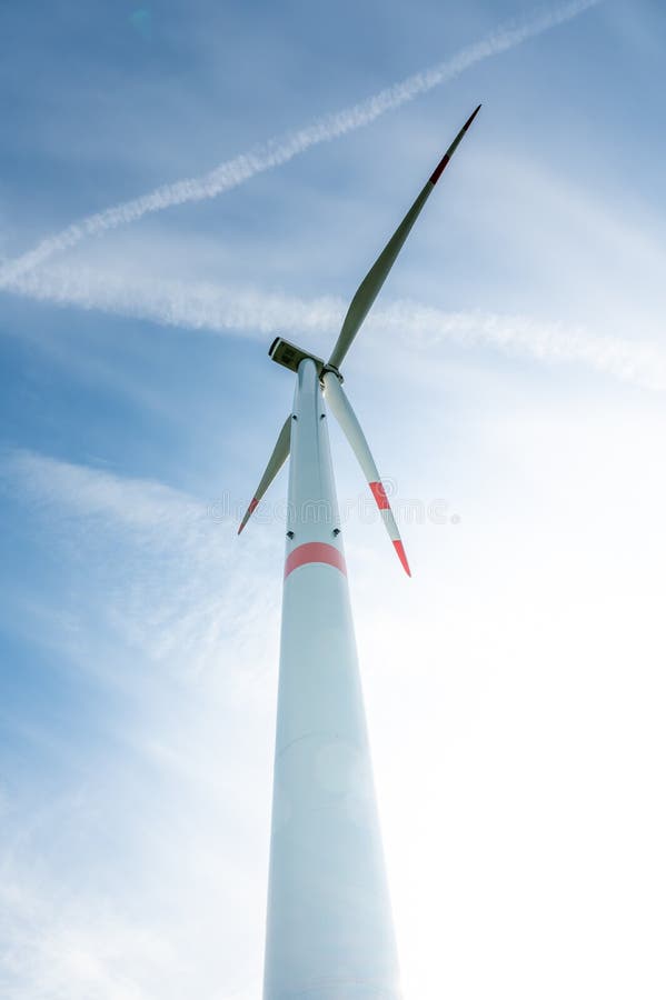 Modern Wind Turbine, View from Low Angle during Daylight Stock Image ...