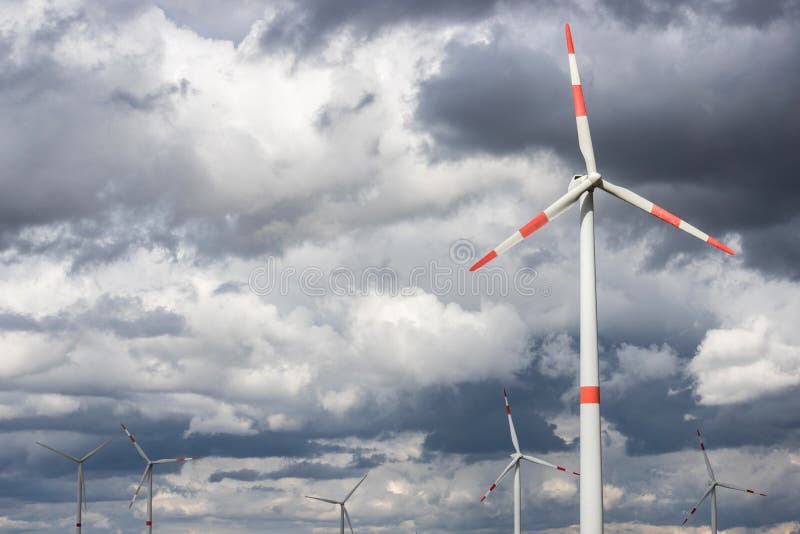 Modern Wind Turbine Construction Site from Above Upright Stock Photo ...