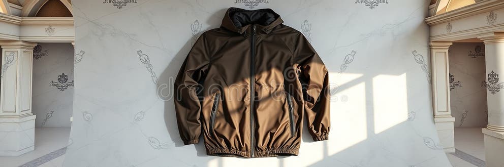 Modern Windbreaker Jacket Mockup on a Premium Surface with ...