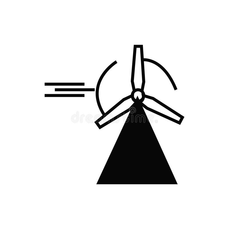 Modern Windmill Icon Isolated on White Stock Vector - Illustration of ...