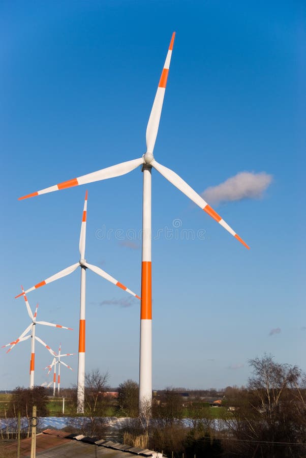 Modern windmills stock image. Image of alternative, generator - 4194843