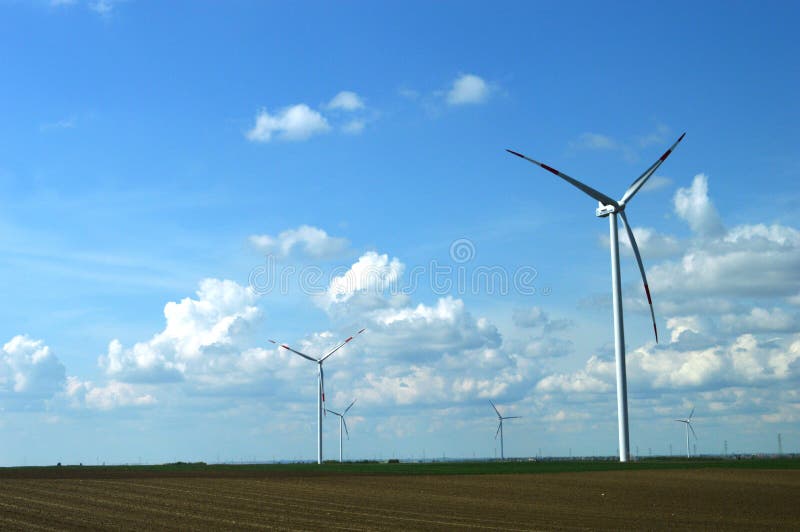 Modern Windmills in the Plain Stock Photo - Image of ecology, modern ...