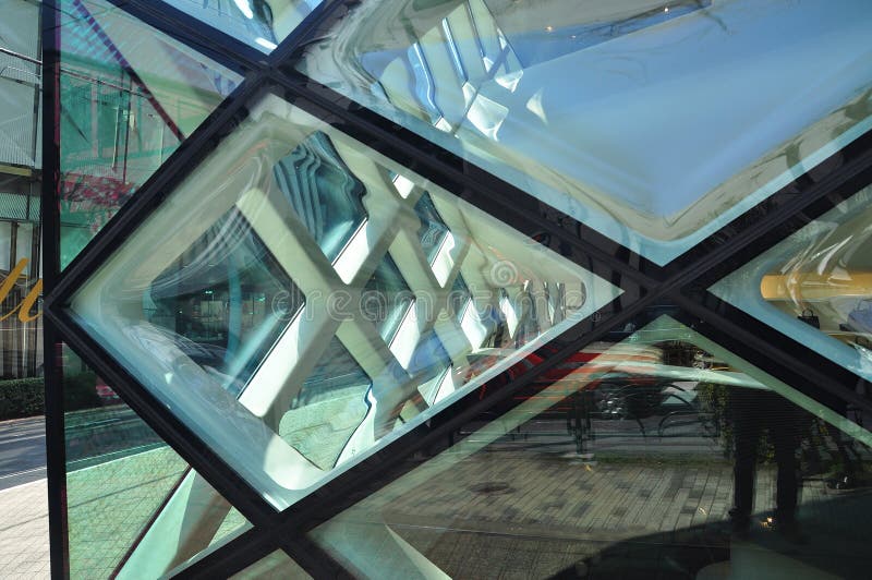 Modern Window Design Curved Glass Panels Stock Photos - Free & Royalty ...