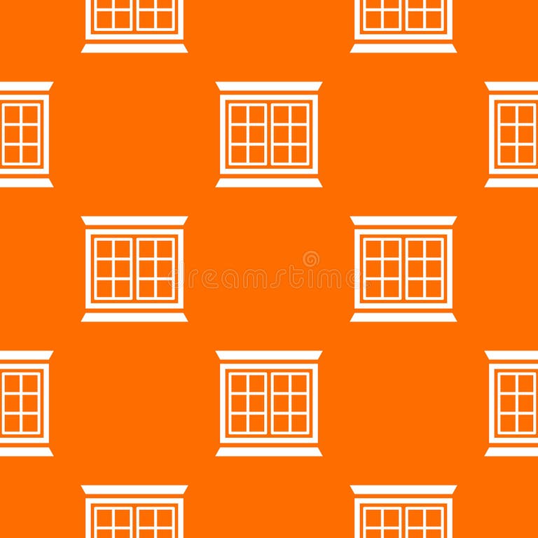 Modern Window Frame Pattern Vector Orange Stock Vector - Illustration ...
