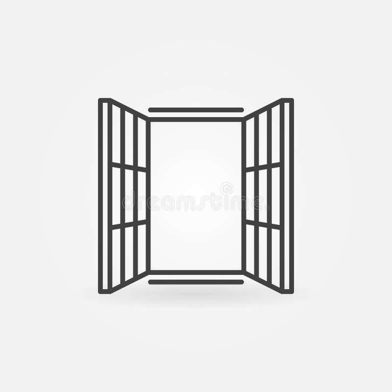 Modern Window Icon Vector Symbol in Thin Line Style Stock Vector ...