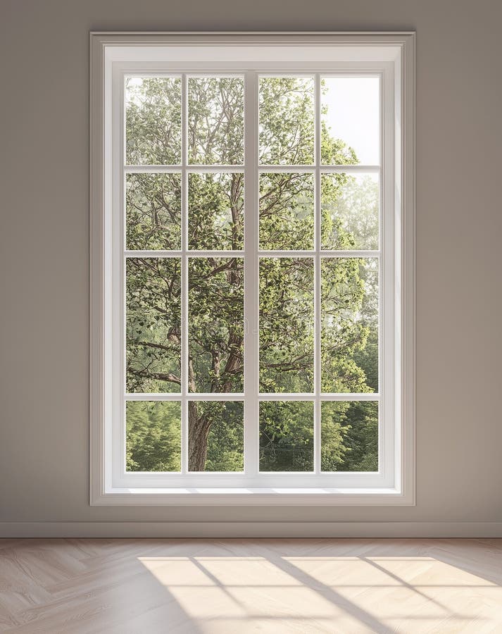 A Modern Window with a View of a Lush Green Forest. Perfect for ...