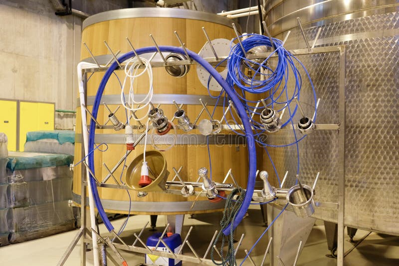 Modern Wine Cellar and Wine Making Tools Stock Photo - Image of grape ...