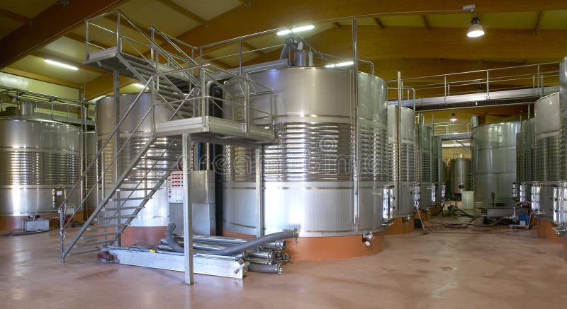 Modern Winery Fermenting Process Stock Photo - Image of agriculture ...