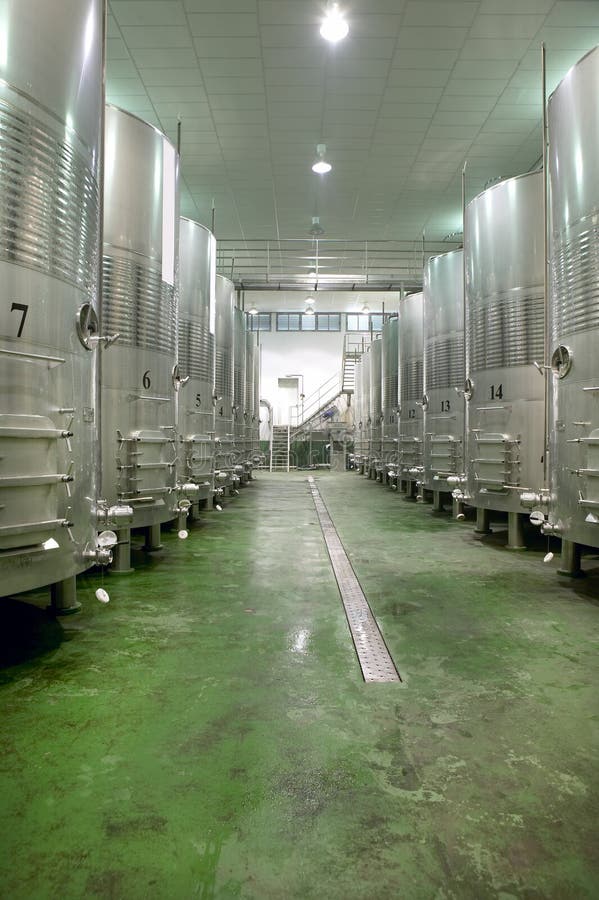 Modern Winery Fermenting Process Stock Image - Image of ...
