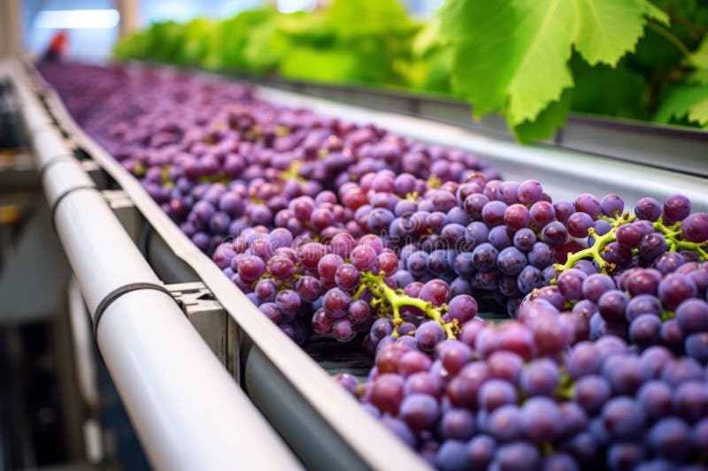 Modern Winery Machine with Grapes Stock Illustration - Illustration of ...