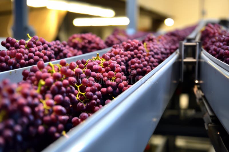 Modern Winery Machine with Grapes Stock Illustration - Illustration of ...