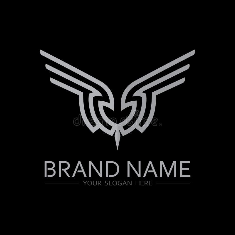 Modern Wing Logo Template for Creative Studio Stock Illustration ...