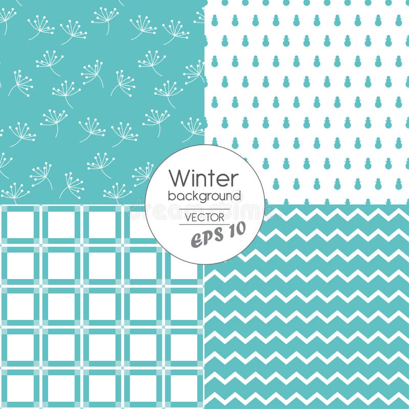 Modern Winter Patterns in Blue Stock Vector - Illustration of scrapbook ...