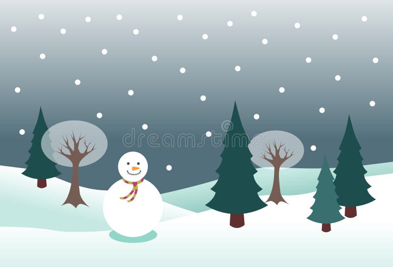 Modern Winter Scene Illustration 3 Stock Vector - Illustration of ...