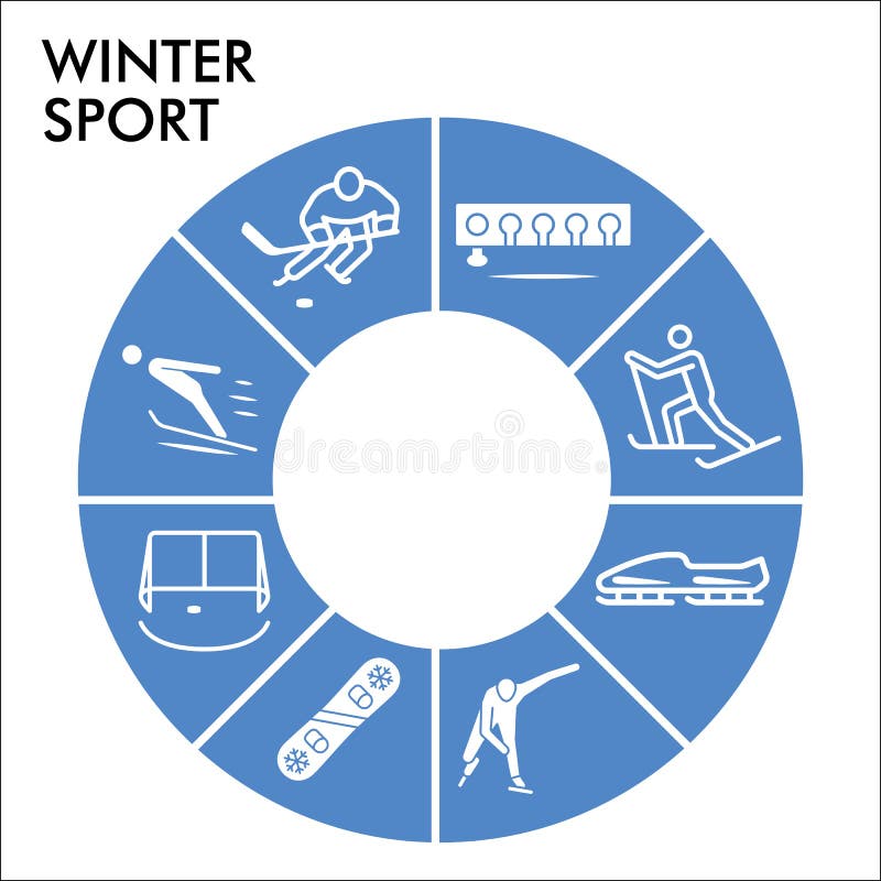 Modern Winter Sport Infographic Design Template with Icons. Tools of ...