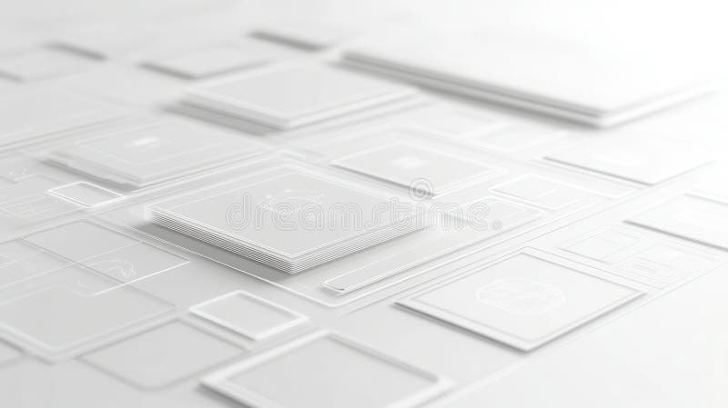 Sleek UIUX Wireframe Background Featuring Transparent Elements and Soft ...