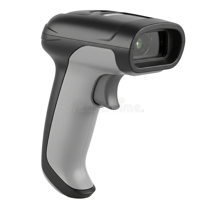 Modern Wireless Barcode Scanner with Ergonomic Grey Handle for Retail ...
