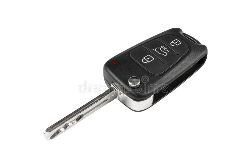 Modern Wireless Car Key Ignition Isolated on White Background. Wireless ...